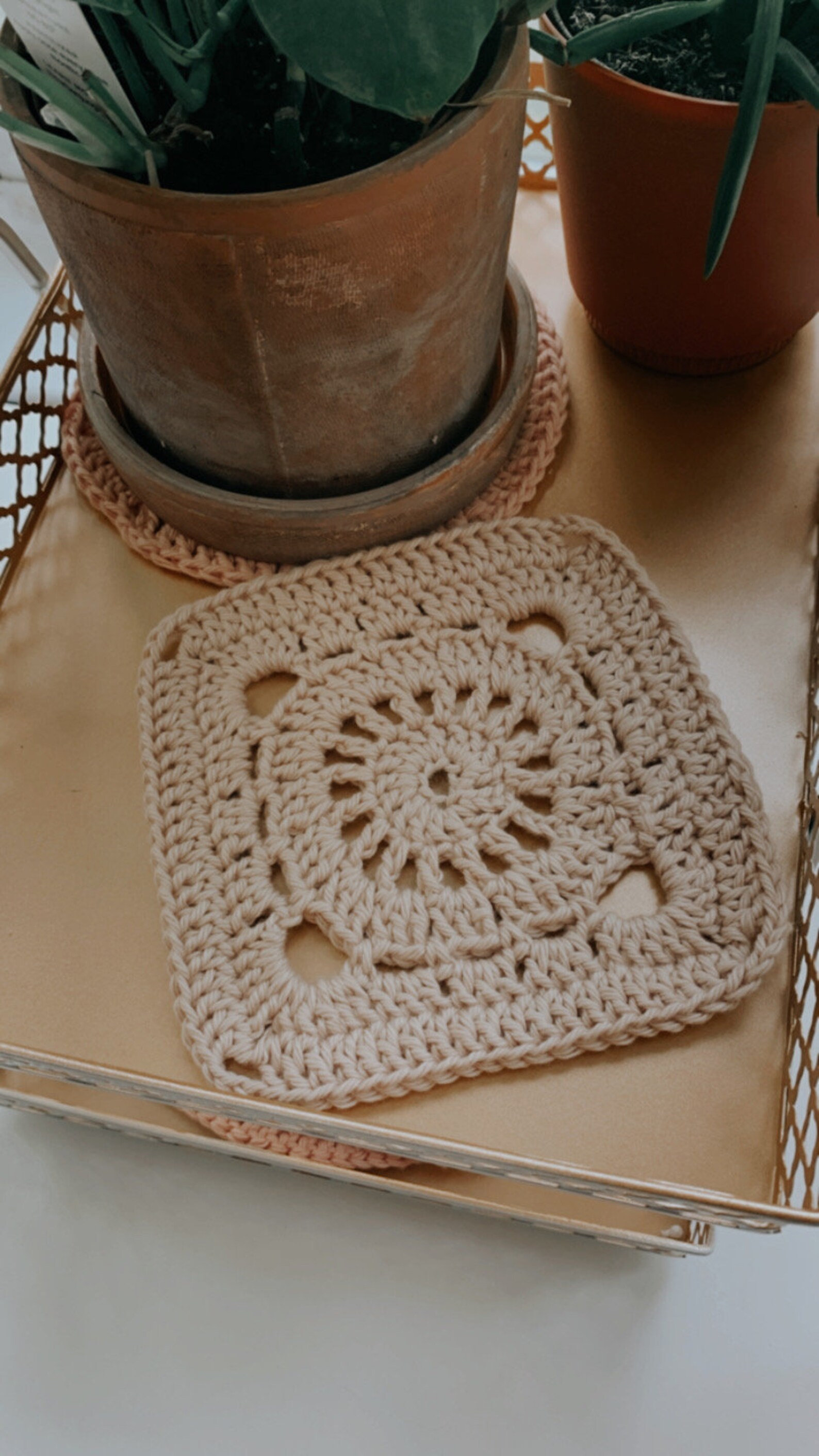 Granny Square Crochet Coaster Mat - Etsy