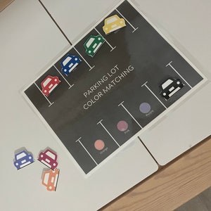 Preschool Worksheets Parking Lot Color Matching Printable Car Parking ...