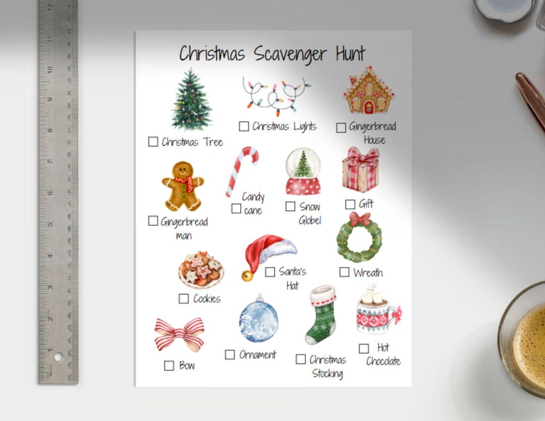 Christmas Scavenger Hunt, Kids Christmas Activity, Printable Christmas ...