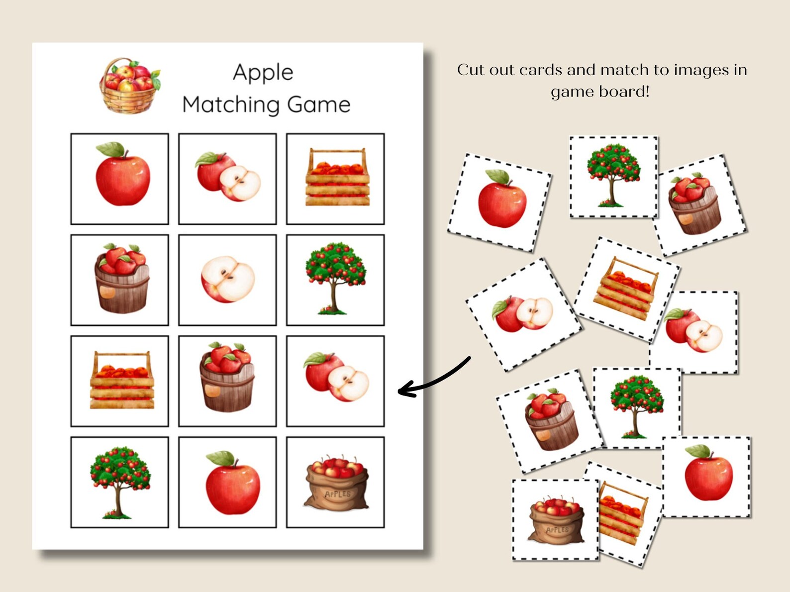 Apple Activity Pack for Kids, Printable Learning Bundle, Apple ...