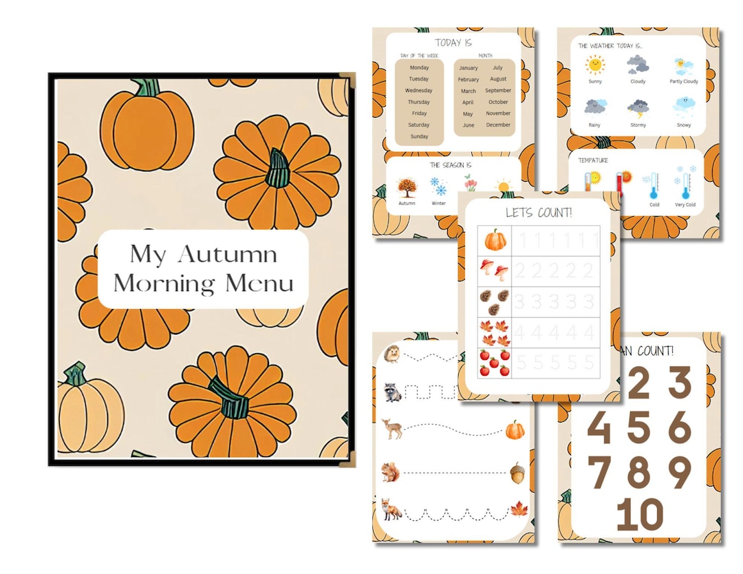 Autumn Morning Menu | Preschool | Homeschool Morning Menu | Morning ...