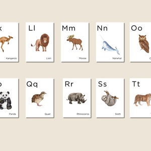 26 Printable Animal Alphabet Flash Cards, Classroom Decor, Toddlers ...