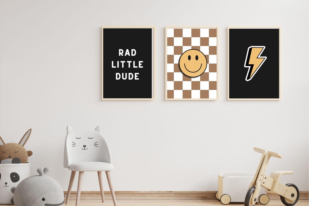 Rad Little Dude Gallery Wall Set of 3 Downloadable Prints, Rad Kids ...