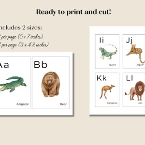 26 Printable Animal Alphabet Flash Cards, Classroom Decor, Toddlers ...
