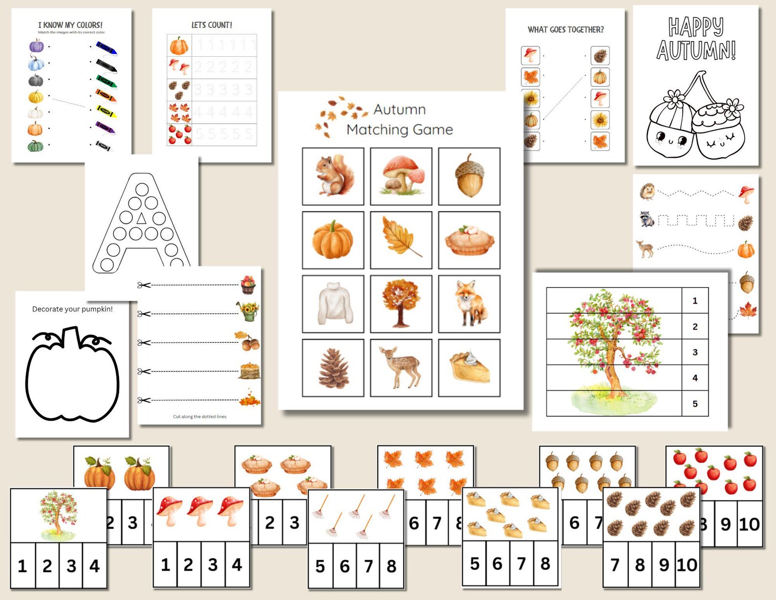 Autumn Activity Pack for Kids, Printable Autumn Bundle, Autumn ...