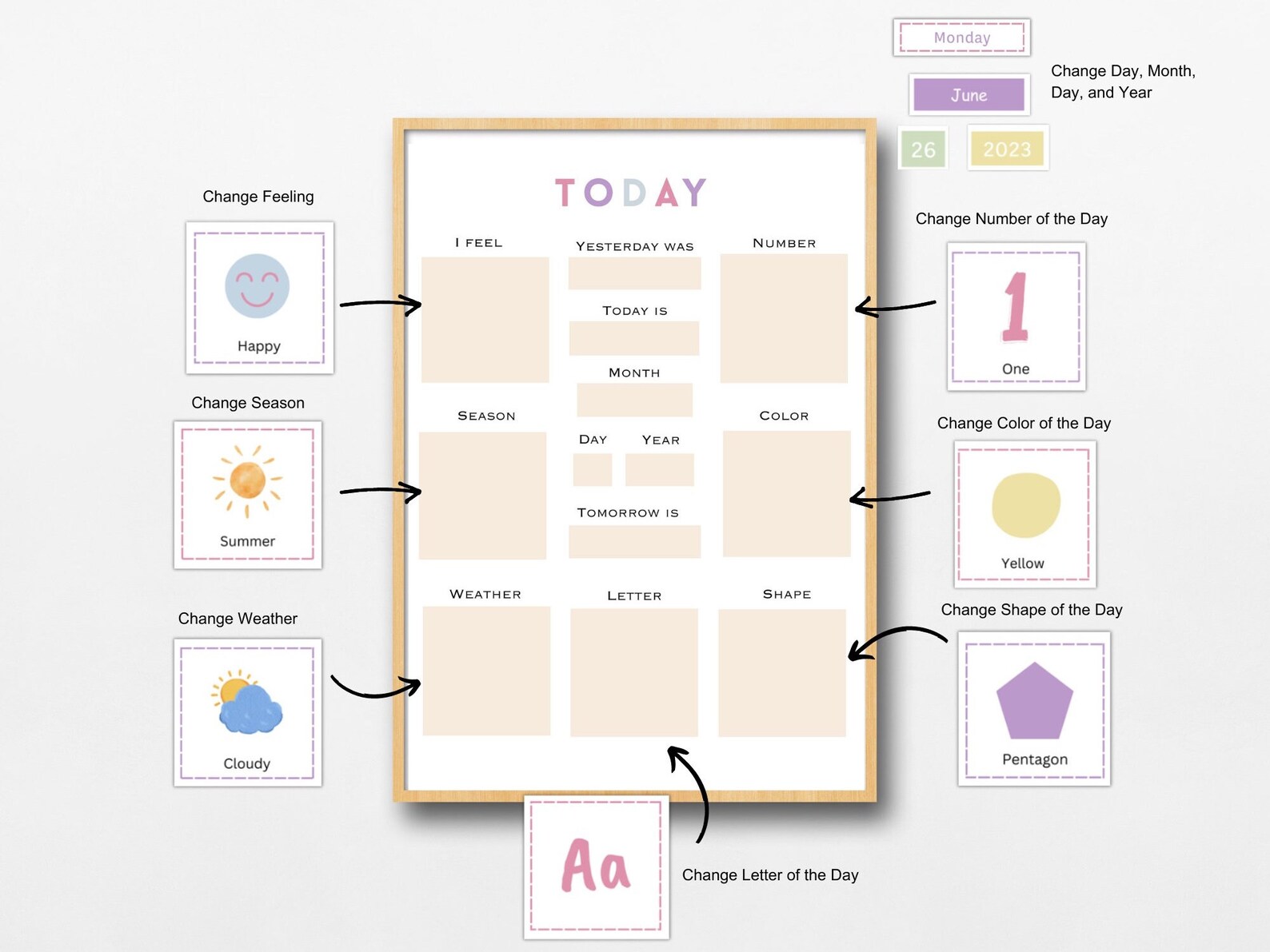 Morning Board, Homeschool Calendar, Weather Chart, Kids Daily Calendar ...