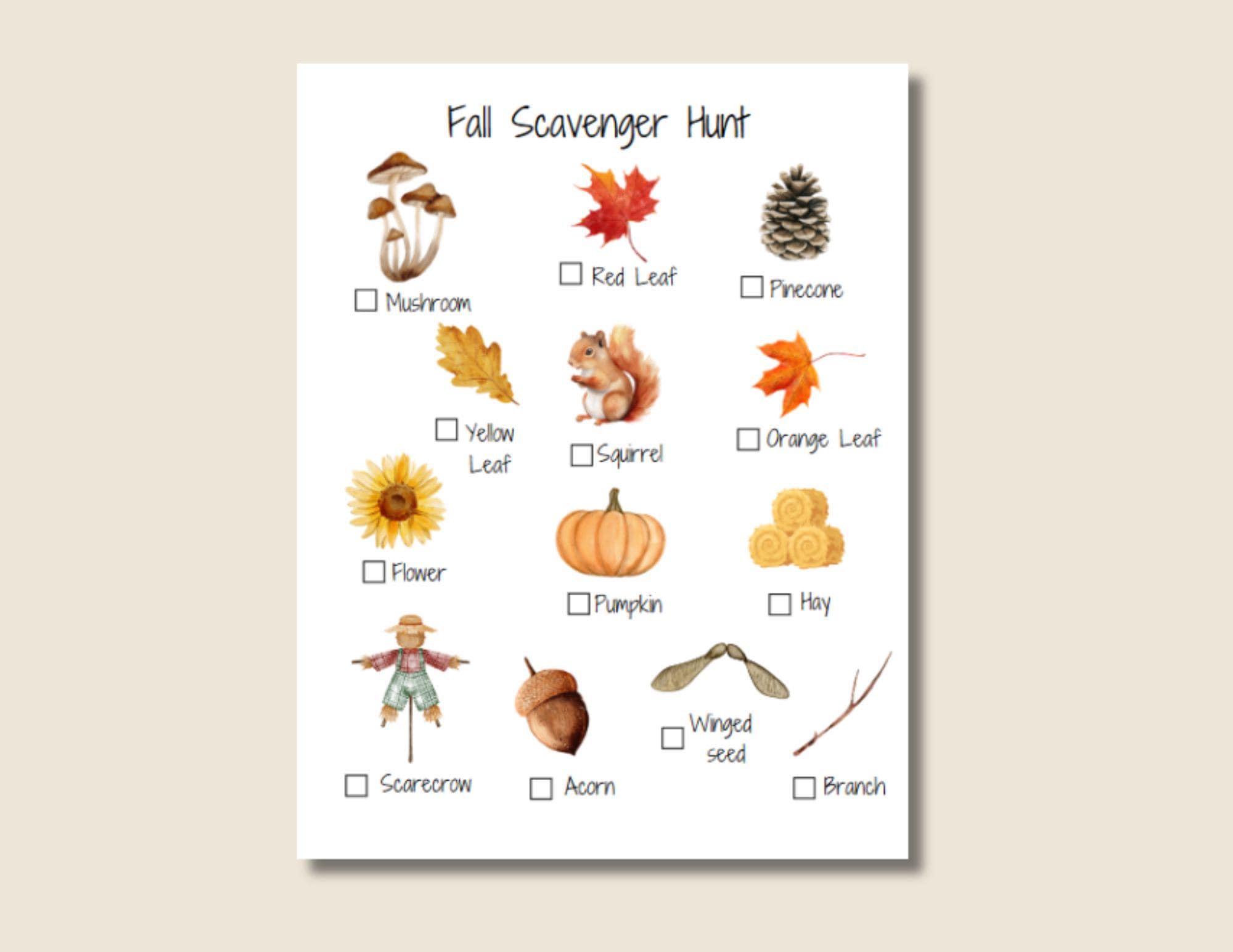 Fall Scavenger Hunt, Nature Scavenger Hunt, Kids Scavenger Hunt, Kids ...