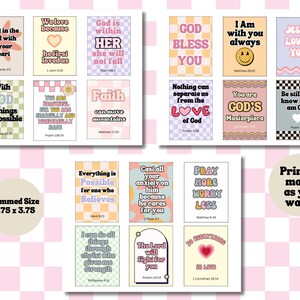 16 Retro Bible Printable Cards, Printable Christian Gift Tags, Bible ...