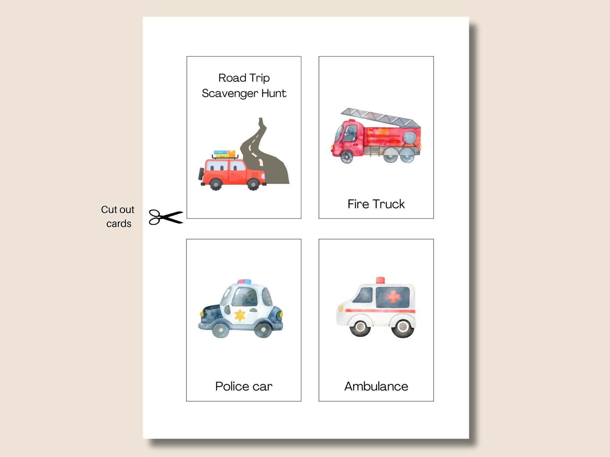 Road Trip Scavenger Hunt for Kids, Travel Kids Activity, Printable Car ...