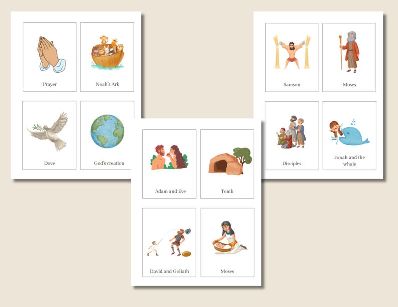 Kids Bible Flashcards Printable, Bible Flashcards, Bible Cards ...