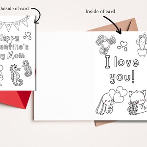 Printable Mom and Dad Valentine's Coloring Cards From Child, Print and ...