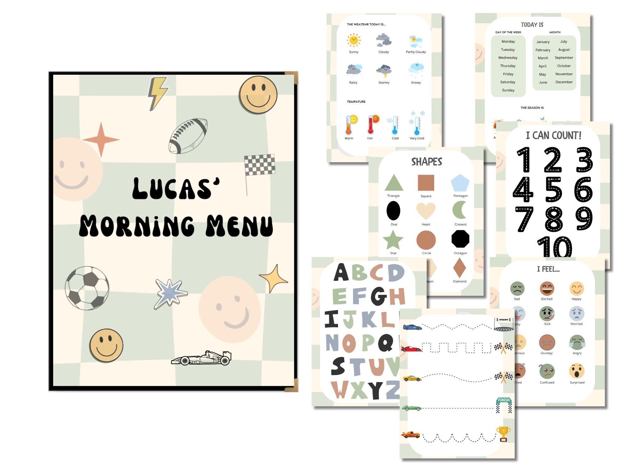 Retro Morning Menu Preschool Homeschool Morning Menu Morning Basket ...