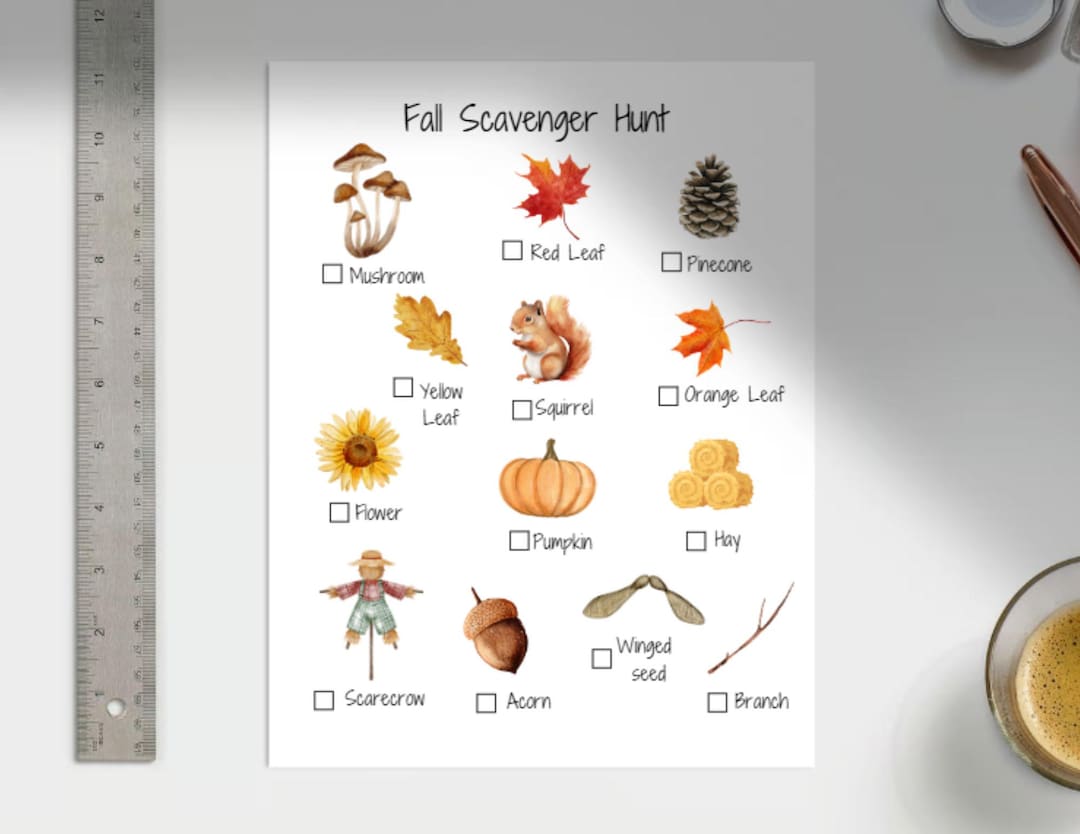 Fall Scavenger Hunt, Nature Scavenger Hunt, Kids Scavenger Hunt, Kids ...
