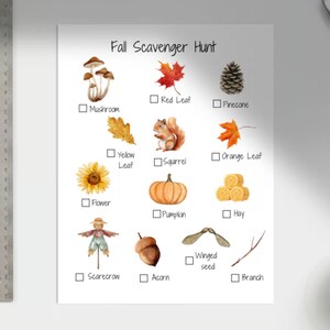 Fall Scavenger Hunt, Nature Scavenger Hunt, Kids Scavenger Hunt, Kids ...