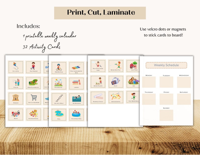 Kids Weekly Planner, Custom Weekly Kids Calendar, Visual Schedule for ...