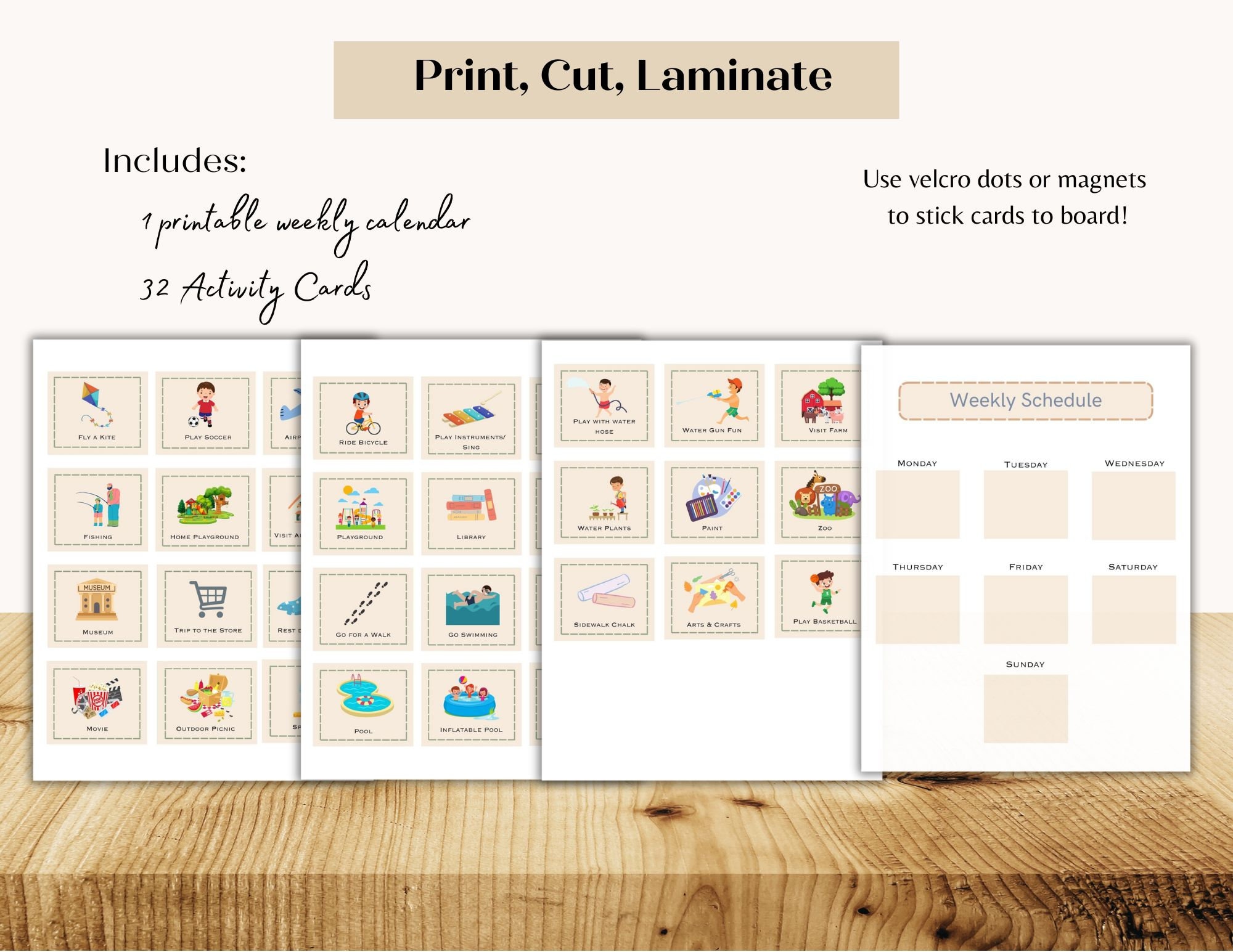 Kids Weekly Planner, Custom Weekly Kids Calendar, Visual Schedule for ...