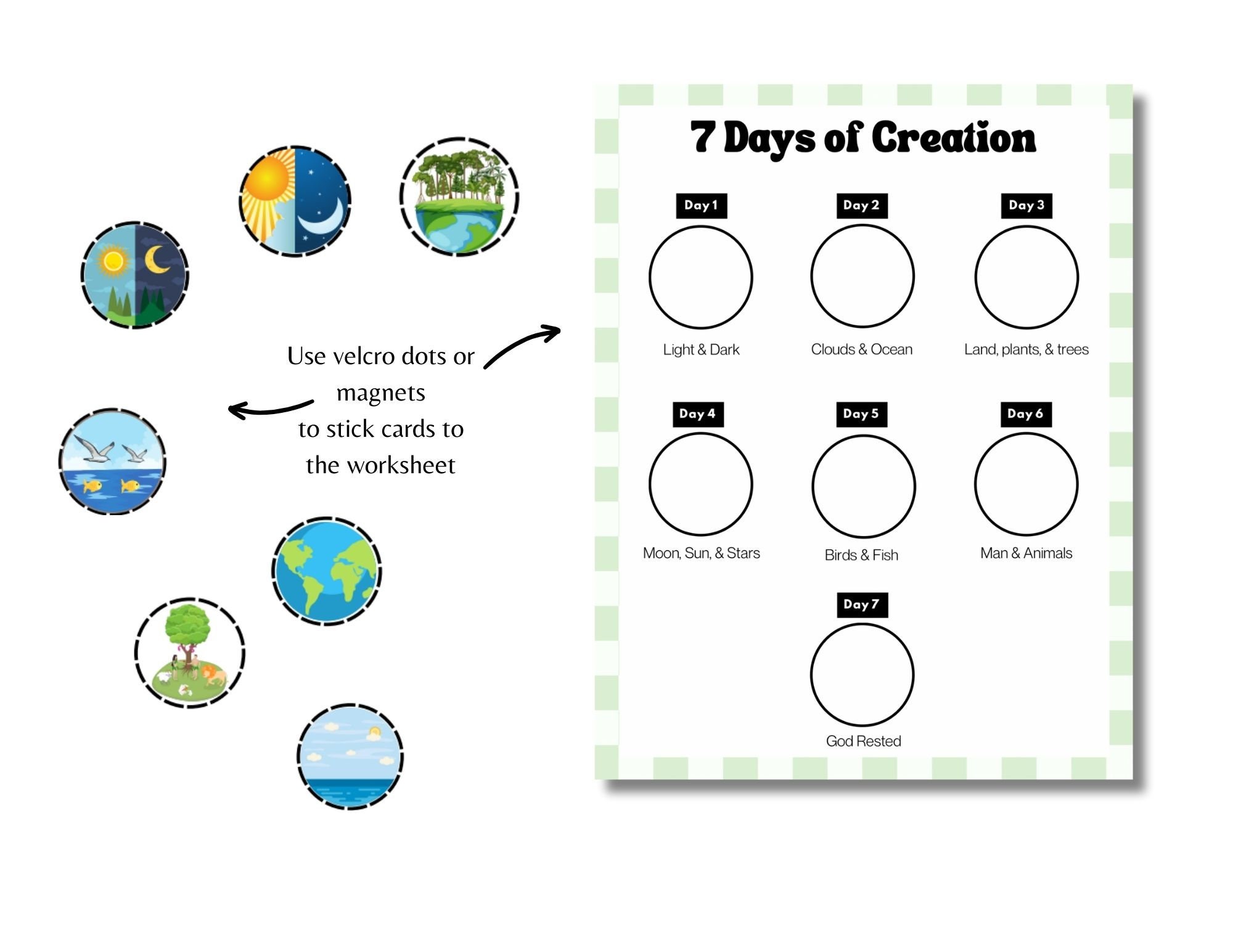 7 Days of Creation Printable, Bible Activity for Kids, Genesis Bible ...