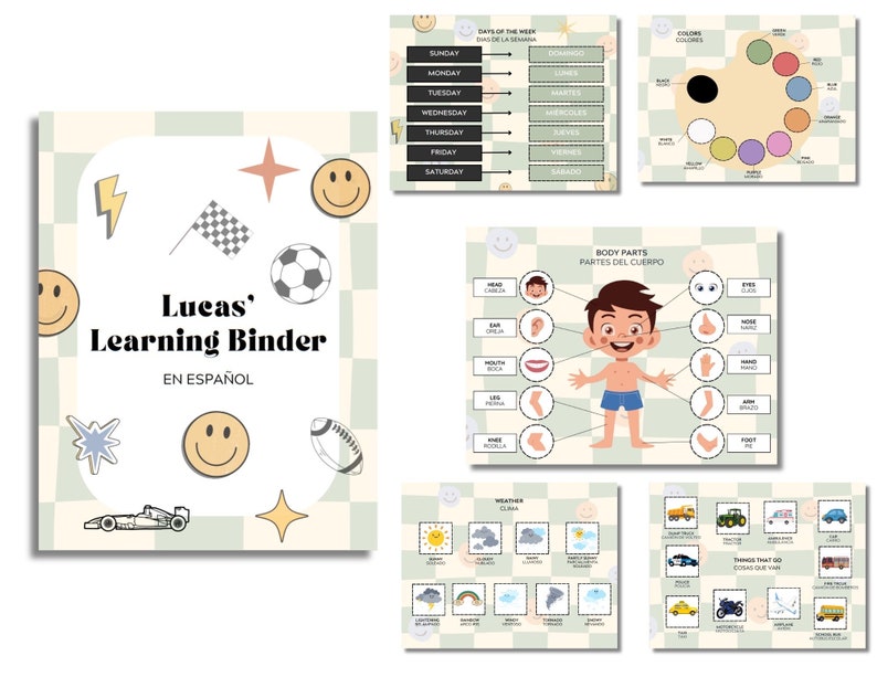 Spanish Busy Book Printable Worksheets Set, Matching Activities ...