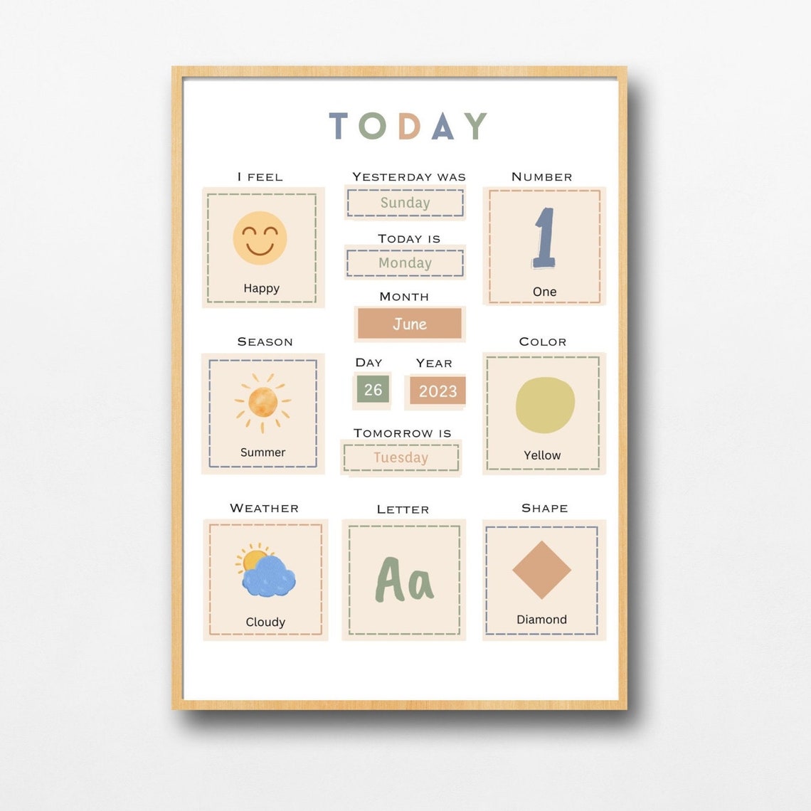 Morning Board, Homeschool Calendar, Weather Chart, Kids Daily Calendar ...