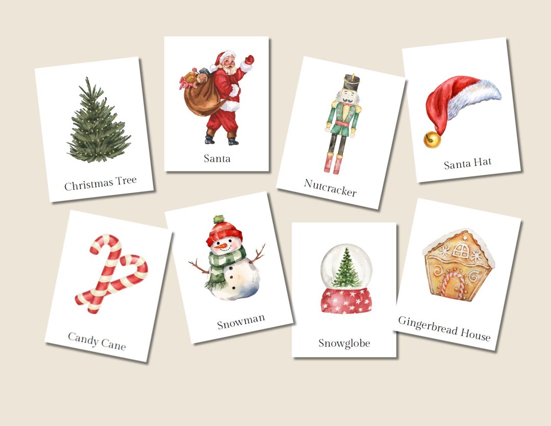 Christmas Flashcards Printable, Christmas Flashcards, Christmas ...