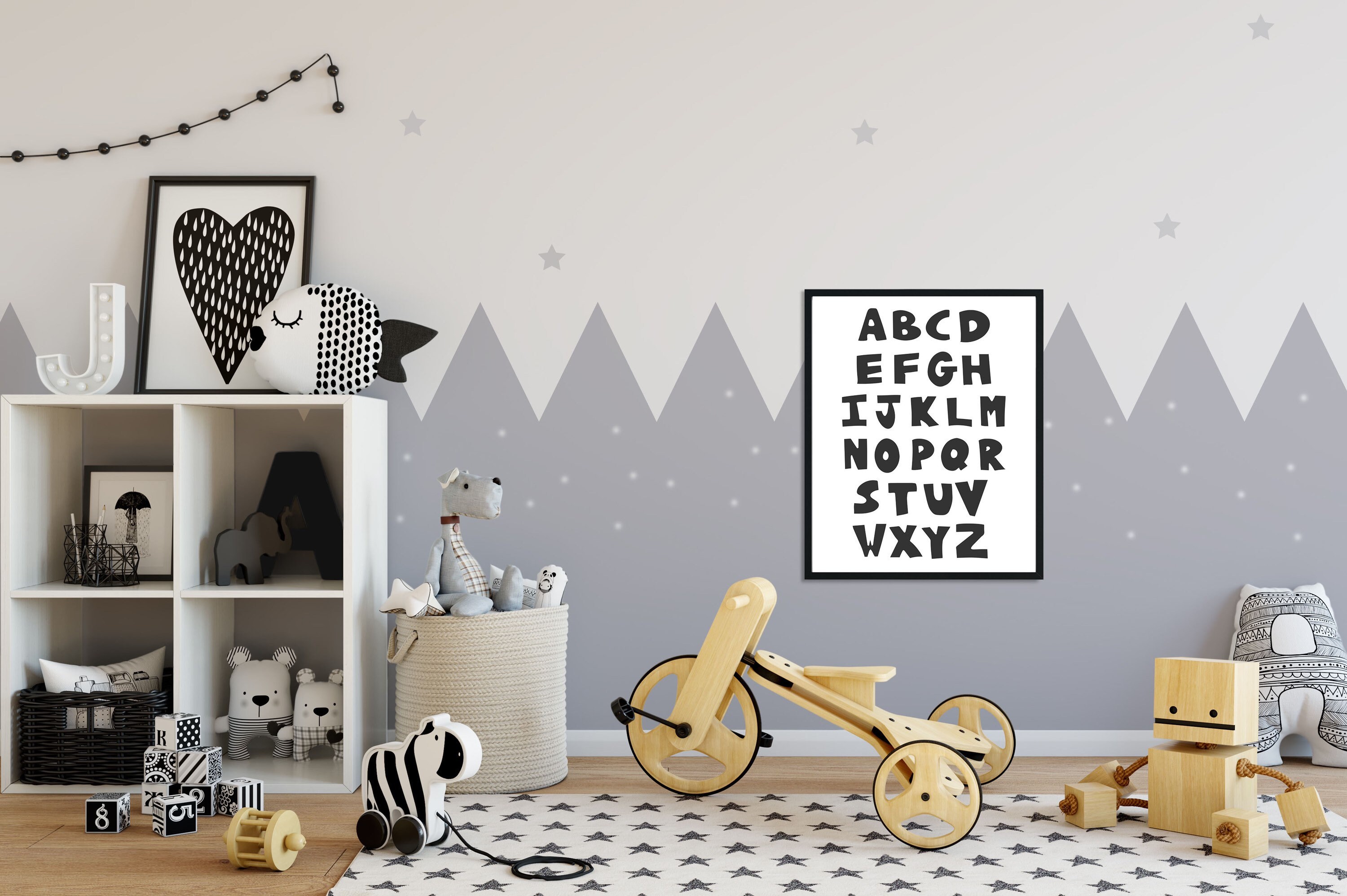 Alphabet Poster, ABC Wall Art, Alphabet Print, Nursery Decor, Kids Room ...