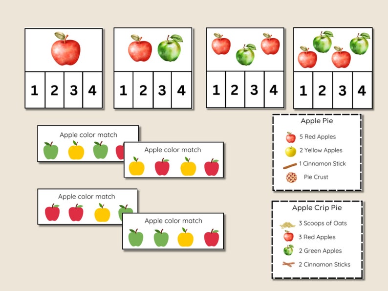 Apple Activity Pack for Kids, Printable Learning Bundle, Apple ...