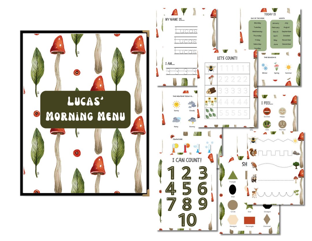 Nature Morning Menu | Preschool | Homeschool Morning Menu | Morning ...