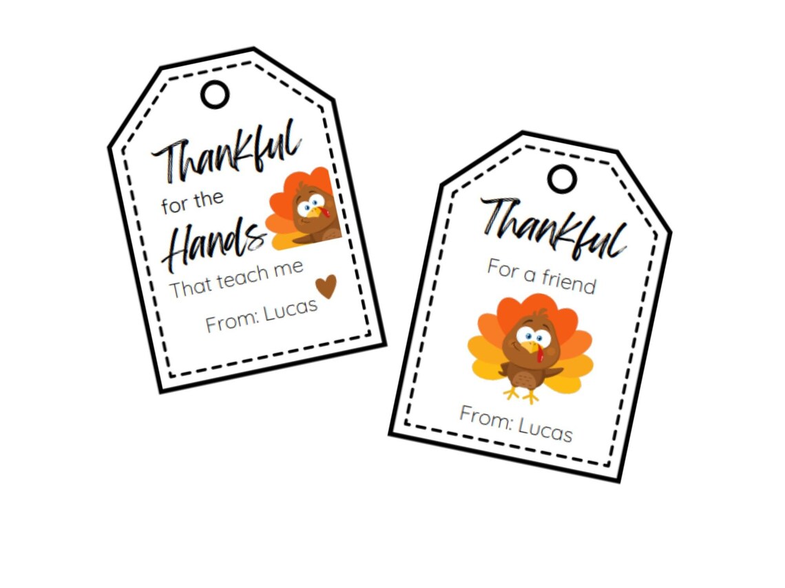 Printable Fall Thanksgiving Gift Tag Personalized, Editable From Gift ...