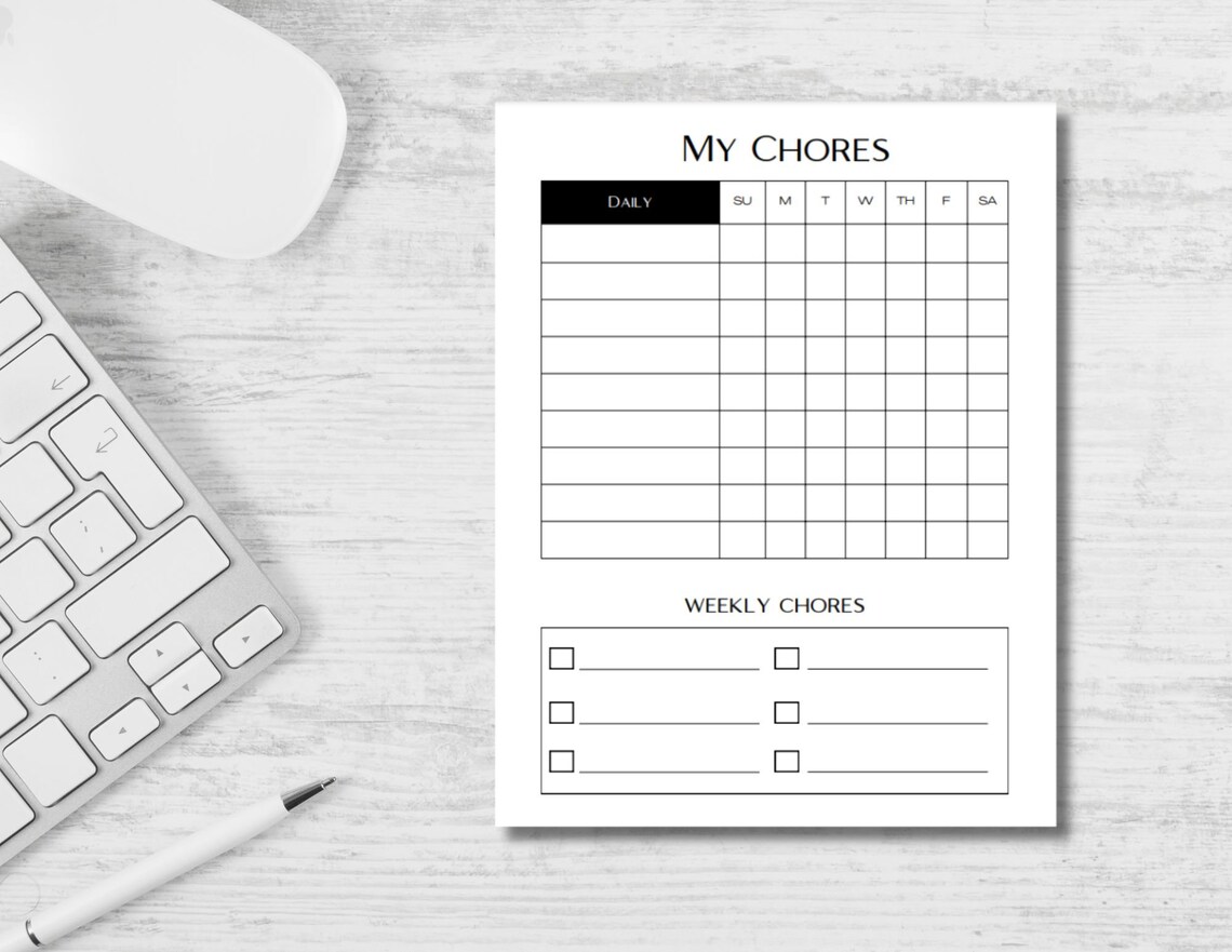 My Chores Checklist, My Chores, Editable Chores Checklist, Reminder ...