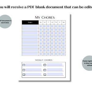 My Chores Checklist, My Chores, Editable Chores Checklist, Reminder ...
