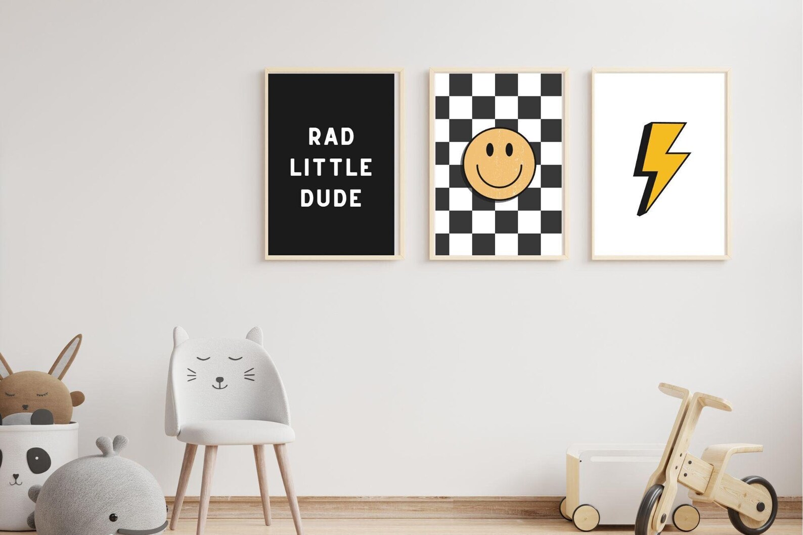 Rad Little Dude Gallery Wall Set of 3 Downloadable Prints, Rad Kids ...