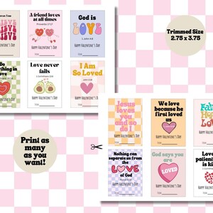 12 Bible Printable Retro Valentine's Day Gift Tags, Printable Christian ...