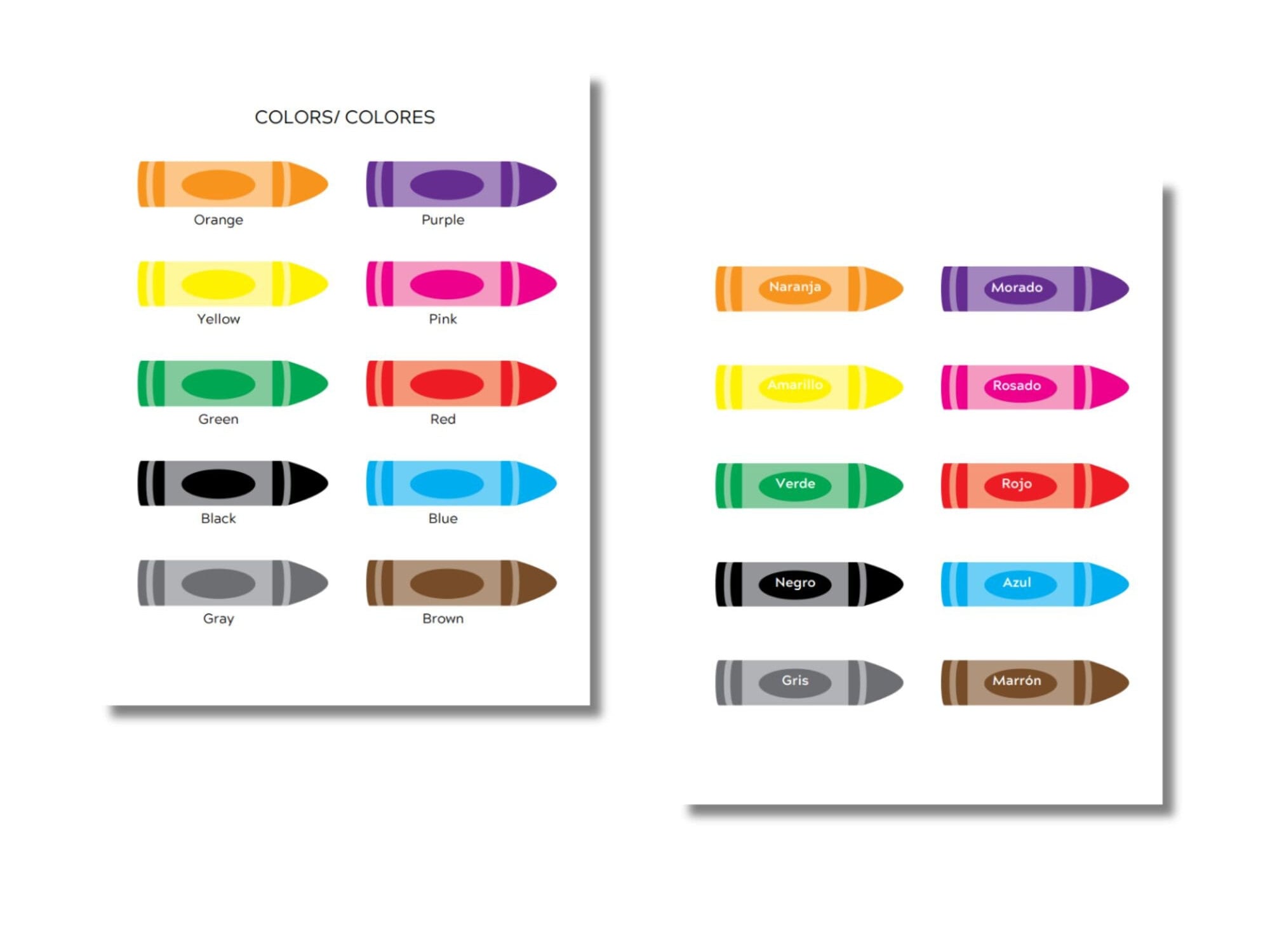 Colors Matching Game in SPANISH, Toddler and Preschool Activity, Pre-k ...