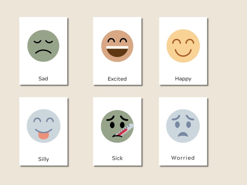 Emotion Flashcards, Feelings Flash Cards, Montessori Materials ...