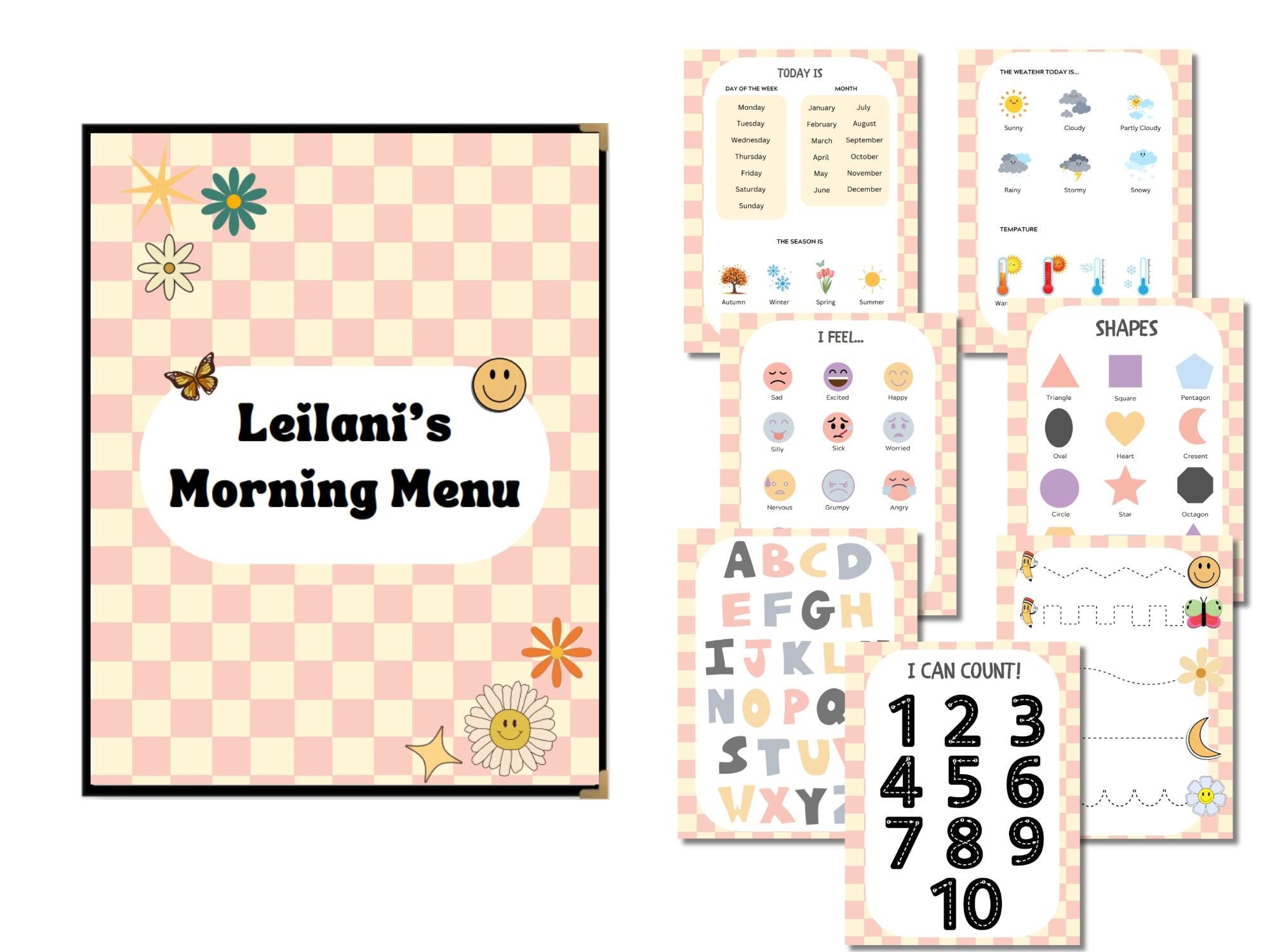 Retro Morning Menu Preschool Homeschool Morning Menu Morning Basket ...