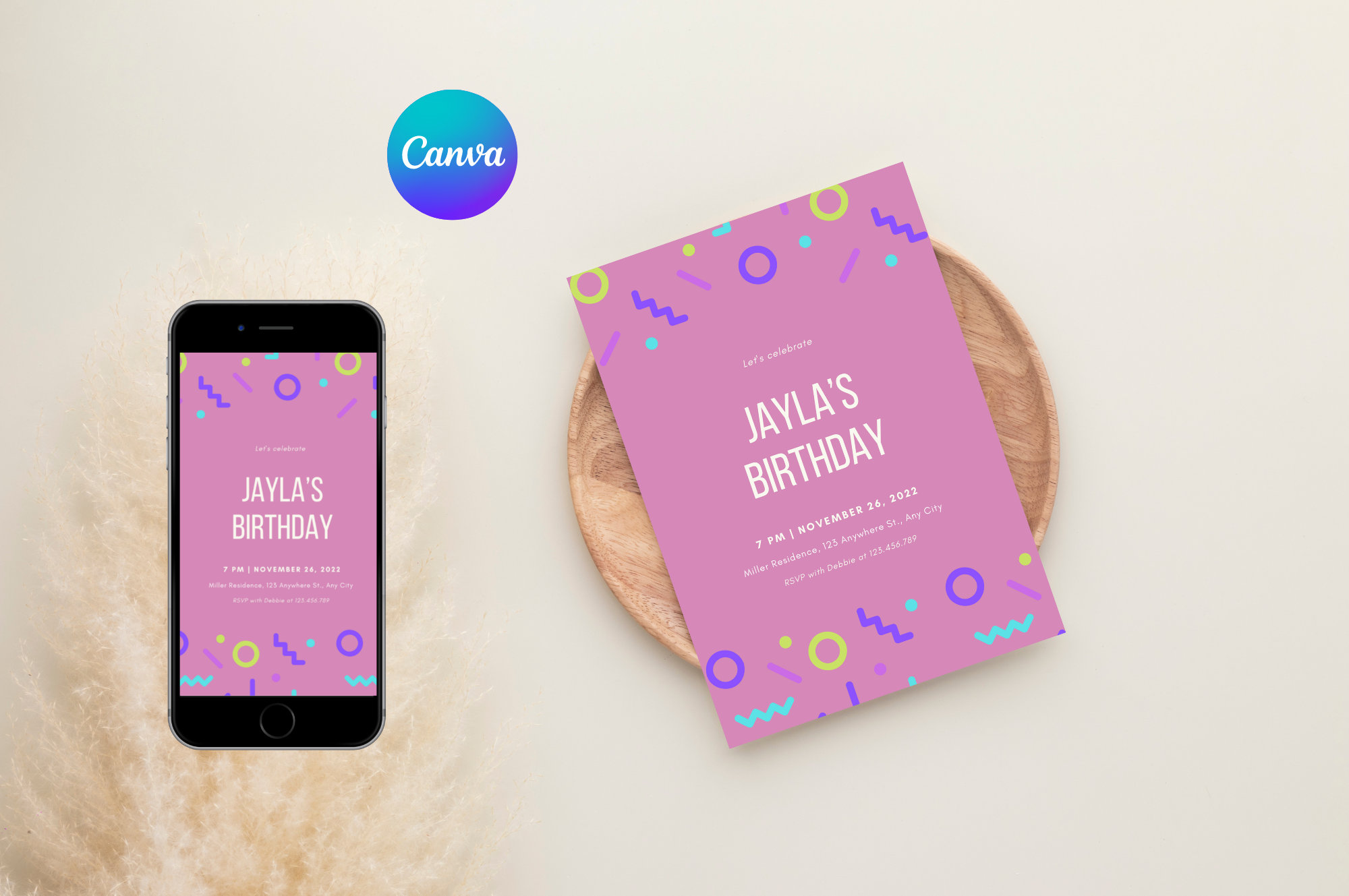 Colorful Girls Birthday Invite, Girls Birthday Invite, Birthday ...