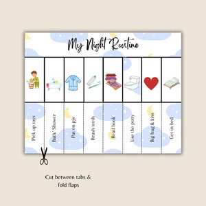 Boys Morning & Evening Routine Chart, Planning Toddler Bedtime Routine ...