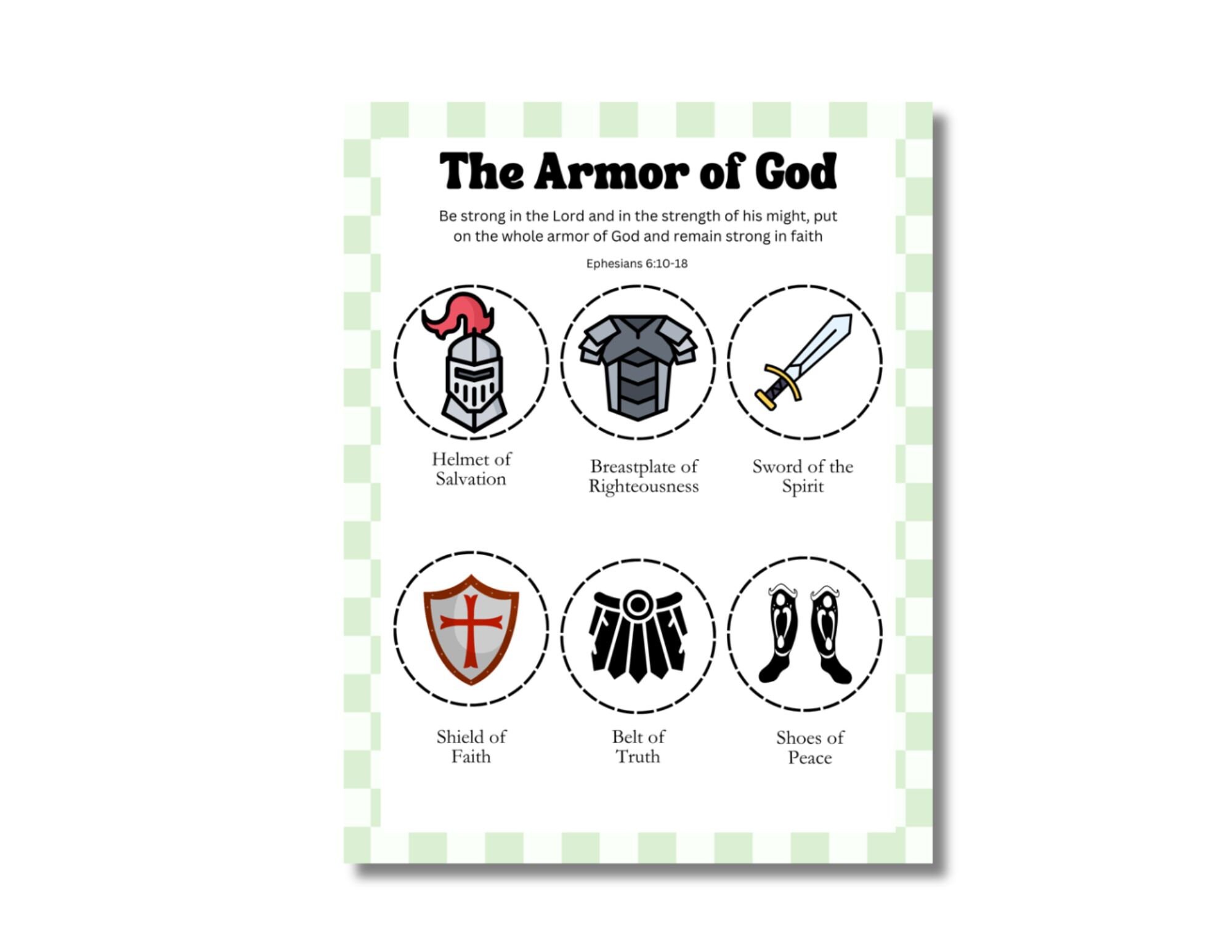 Armor of God Bible Activity, Sunday School Activity, Bible Printable ...