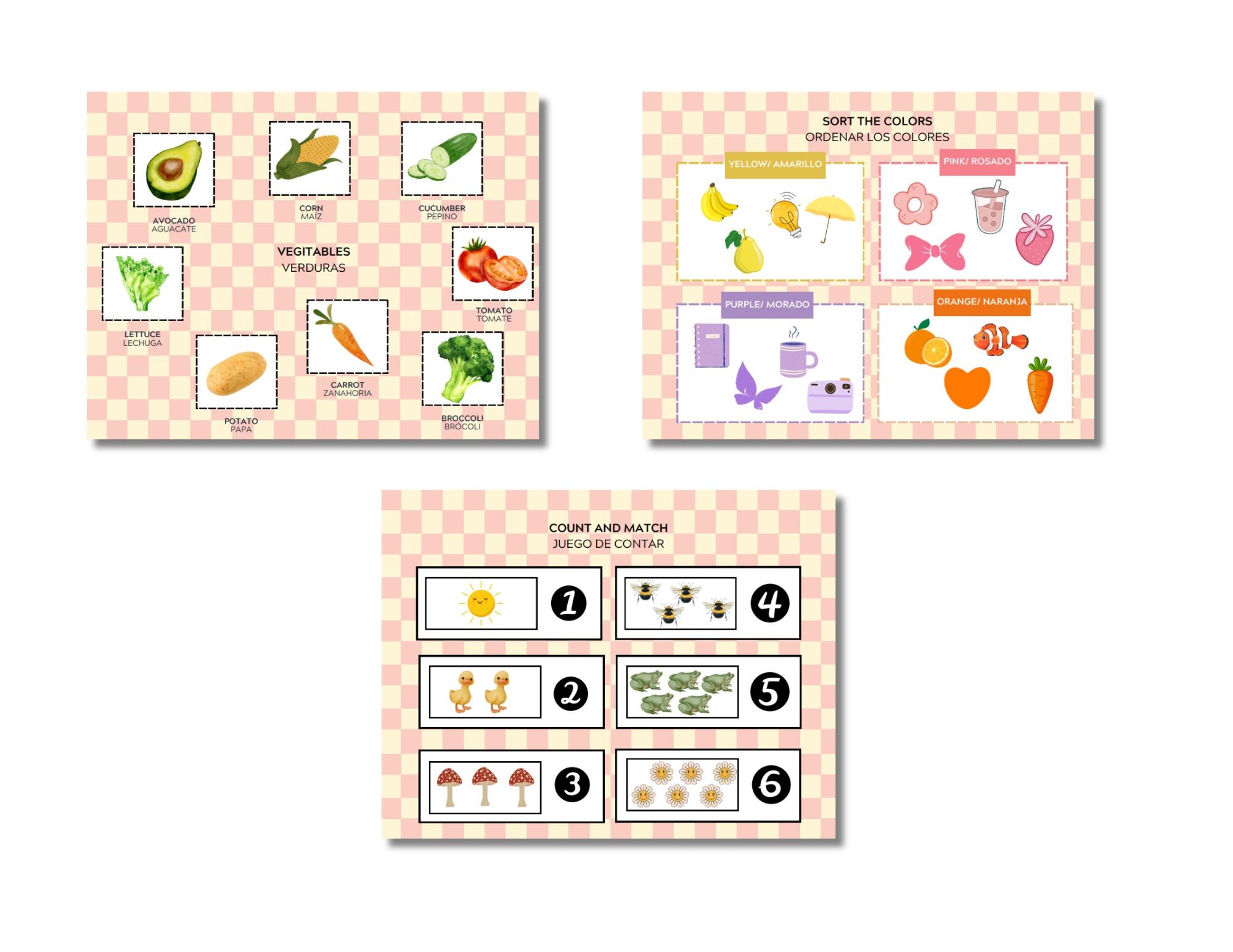 Girl Spanish Busy Book Printable Worksheets Set, Matching Activities ...