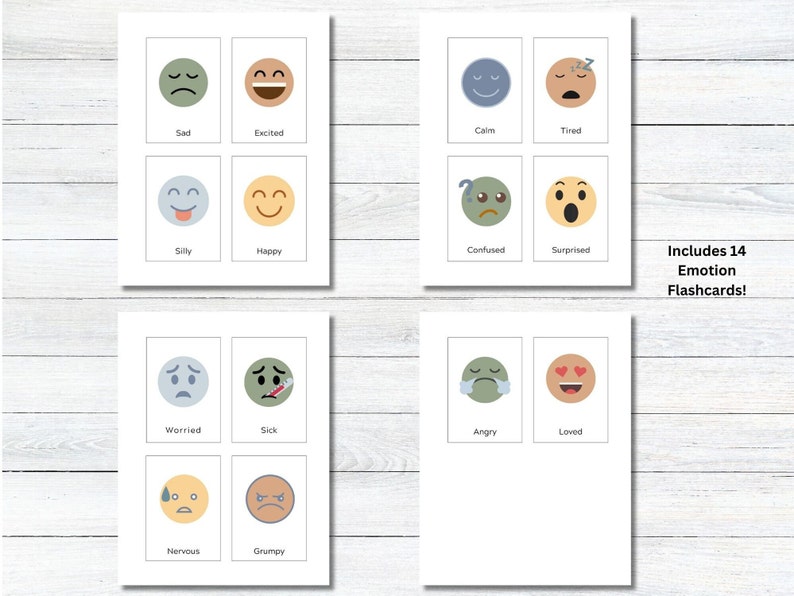 Emotion Flashcards Feelings Flash Cards Montessori - Etsy