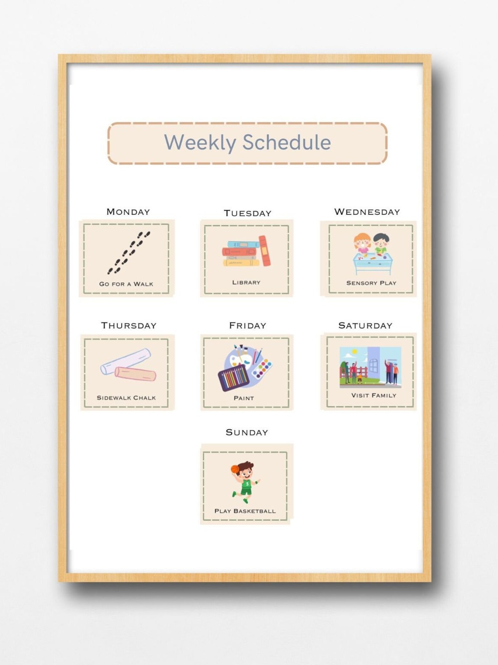 Kids Weekly Planner, Custom Weekly Kids Calendar, Visual Schedule for ...