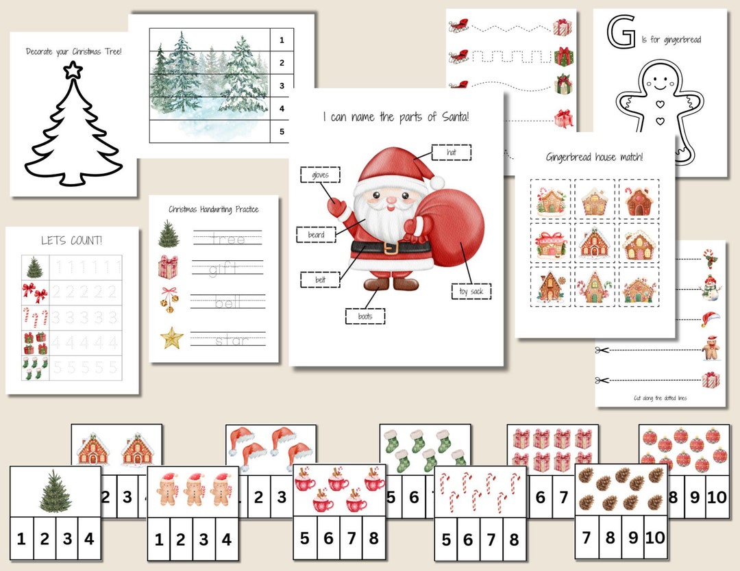 Preschool Christmas Activity Pack, Printable Christmas Bundle ...