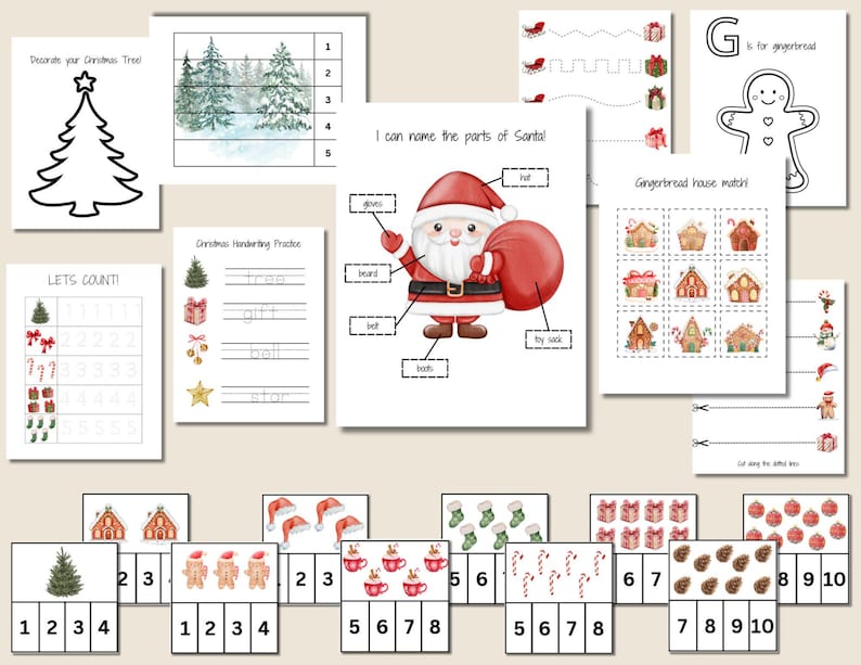 Preschool Christmas Activity Pack, Printable Christmas Bundle ...