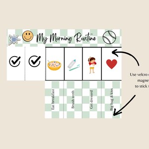 Retro Boys Morning & Evening Routine Chart, Planning Toddler Bedtime ...