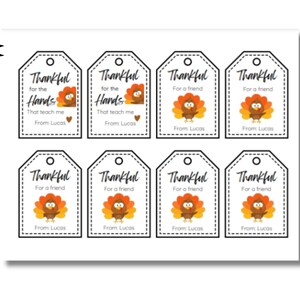 Printable Fall Thanksgiving Gift Tag Personalized, Editable From Gift ...