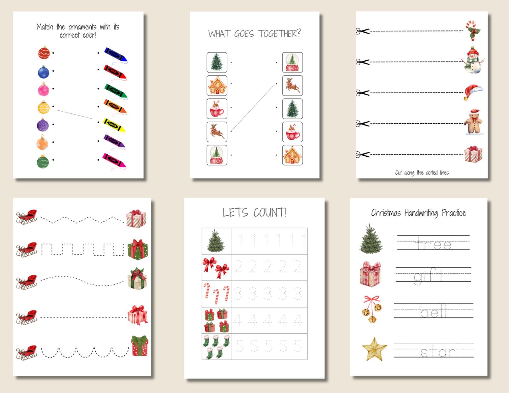 Preschool Christmas Activity Pack, Printable Christmas Bundle ...