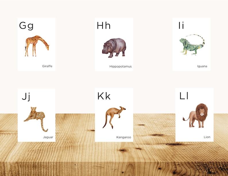 26 Printable Animal Alphabet Flash Cards Classroom Decor - Etsy