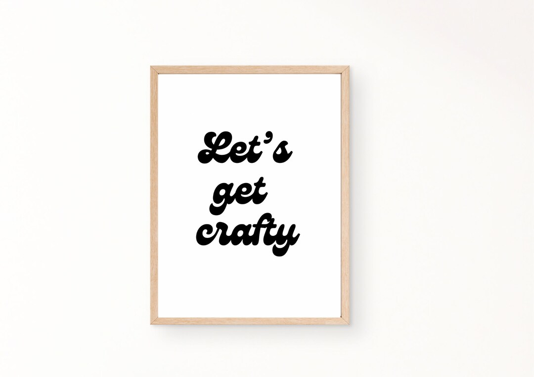 Lets Get Crafty Printable | Kids Room Retro Fun Wall Art Print | Kids ...