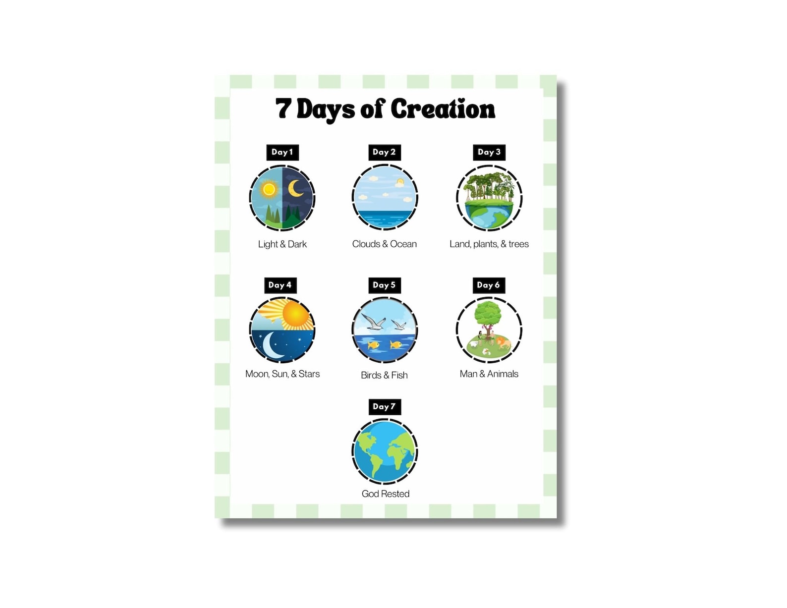 7 Days of Creation Printable, Bible Activity for Kids, Genesis Bible ...