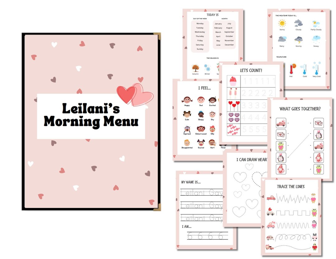 Valentine's Morning Menu | Preschool | Homeschool Morning Menu ...